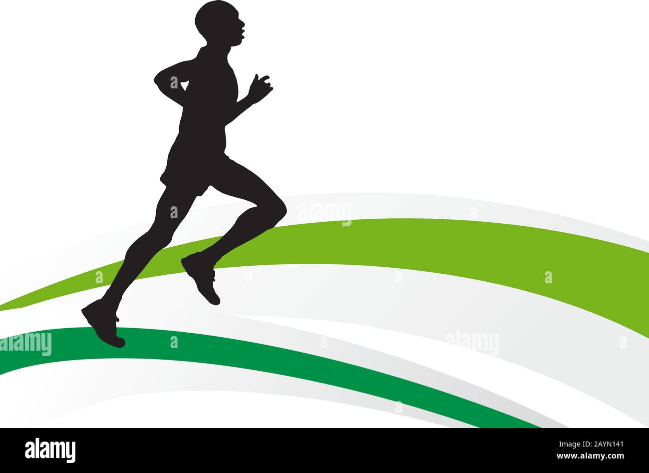 runner in the countryside, Vector poster background Stock Vector Image ...