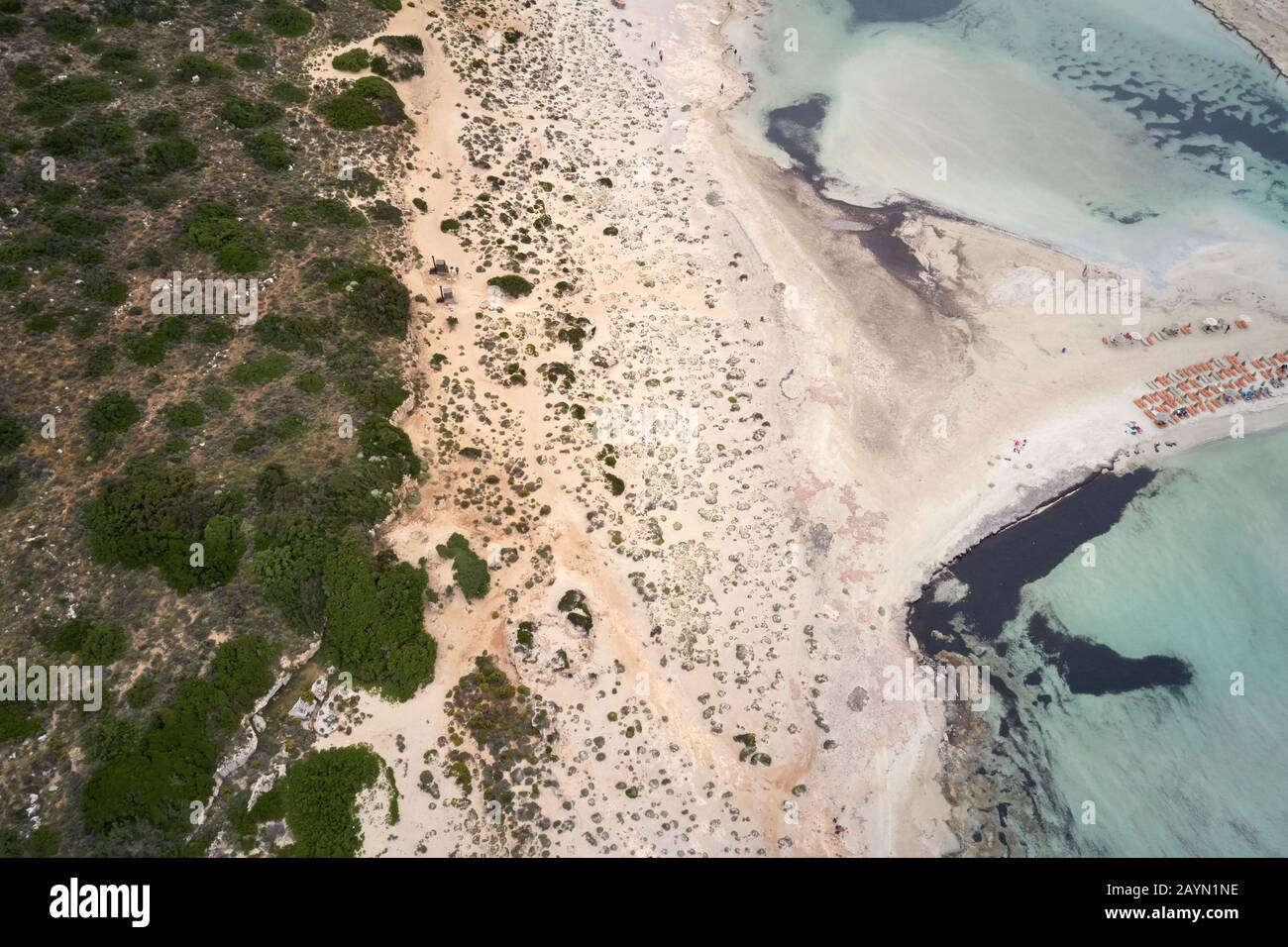 Amazing aerial drone top panoramic view on the famous Balos beach in ...