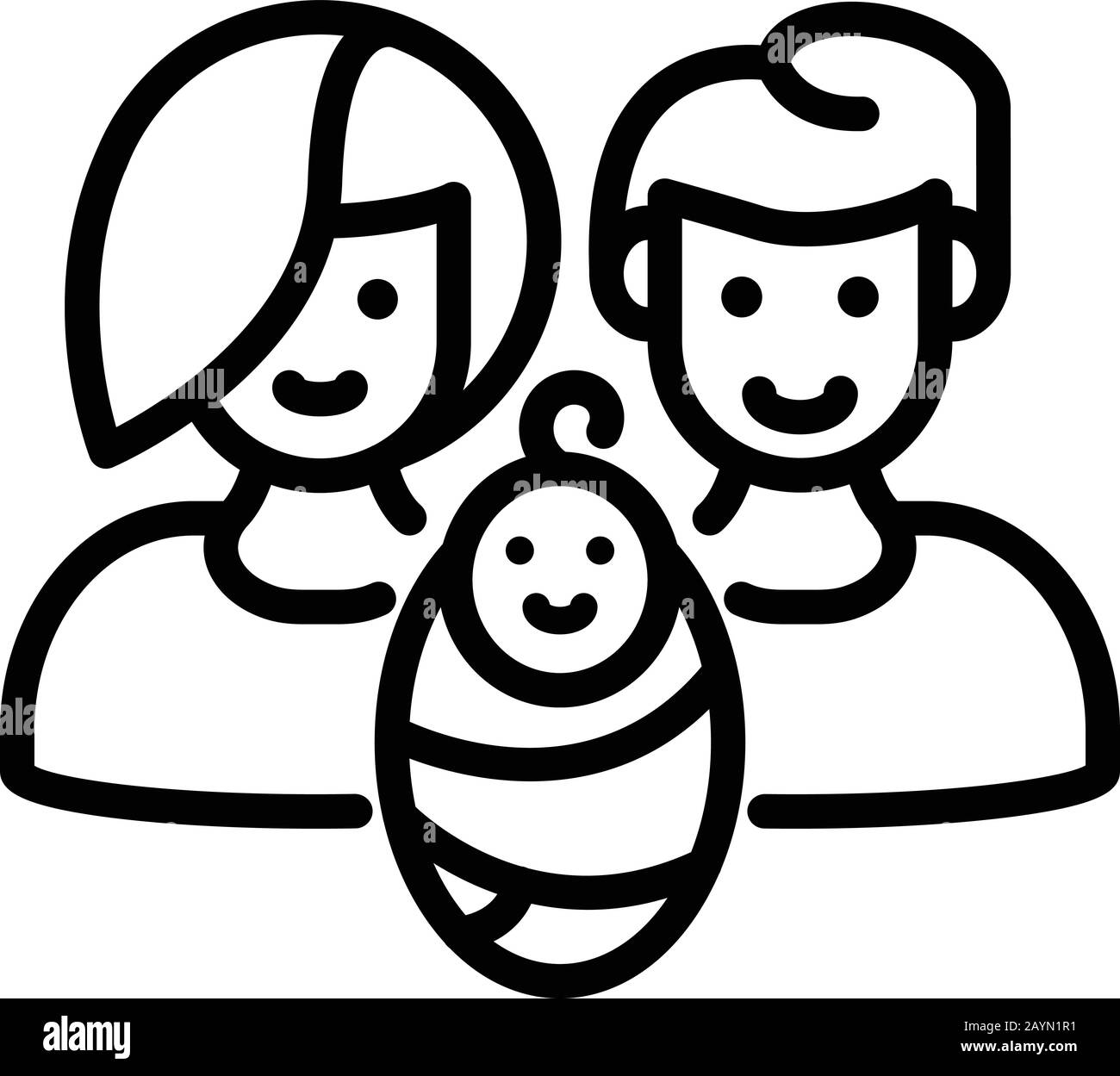 Foster family baby icon, outline style Stock Vector Image & Art - Alamy
