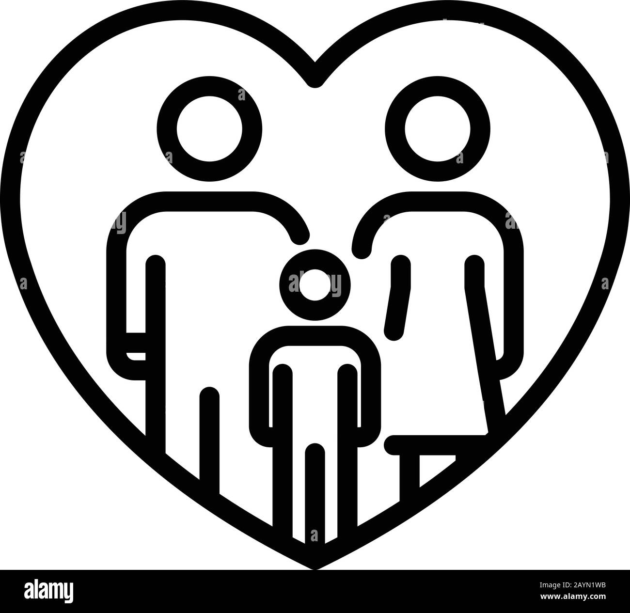 Foster family protection icon, outline style Stock Vector Image & Art ...