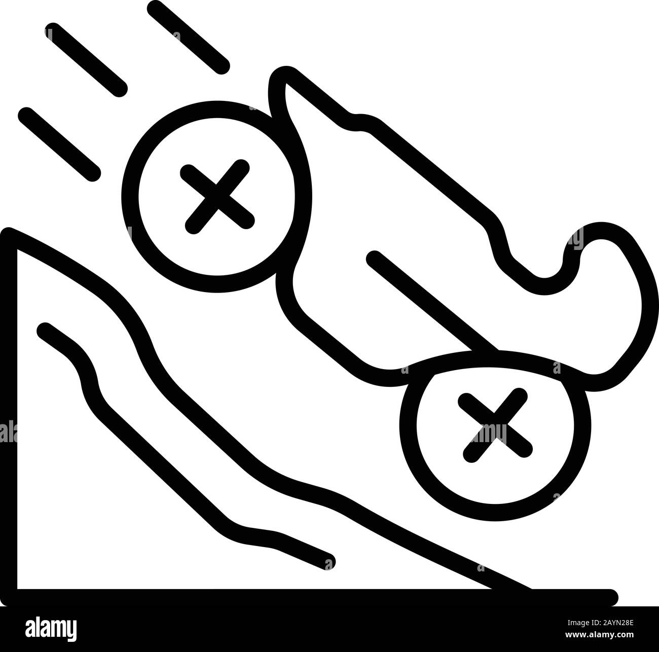 Motorcycle speed accident icon, outline style Stock Vector Image & Art ...