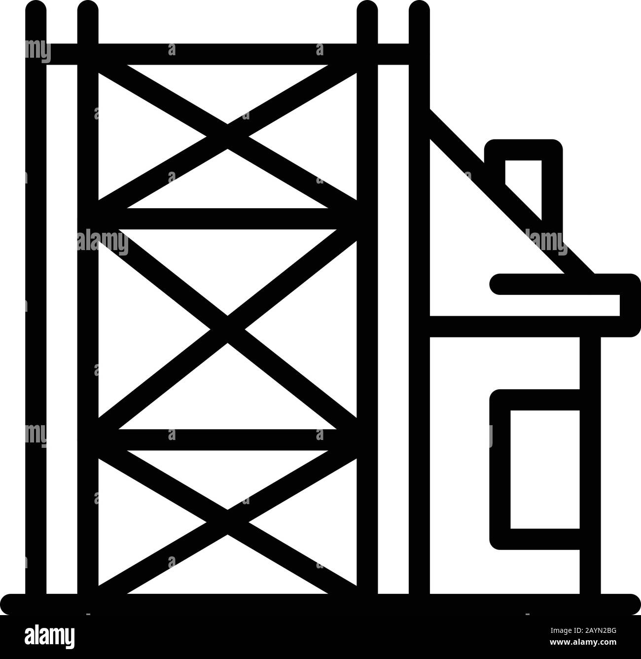 Building reconstruction icon, outline style Stock Vector Image & Art ...