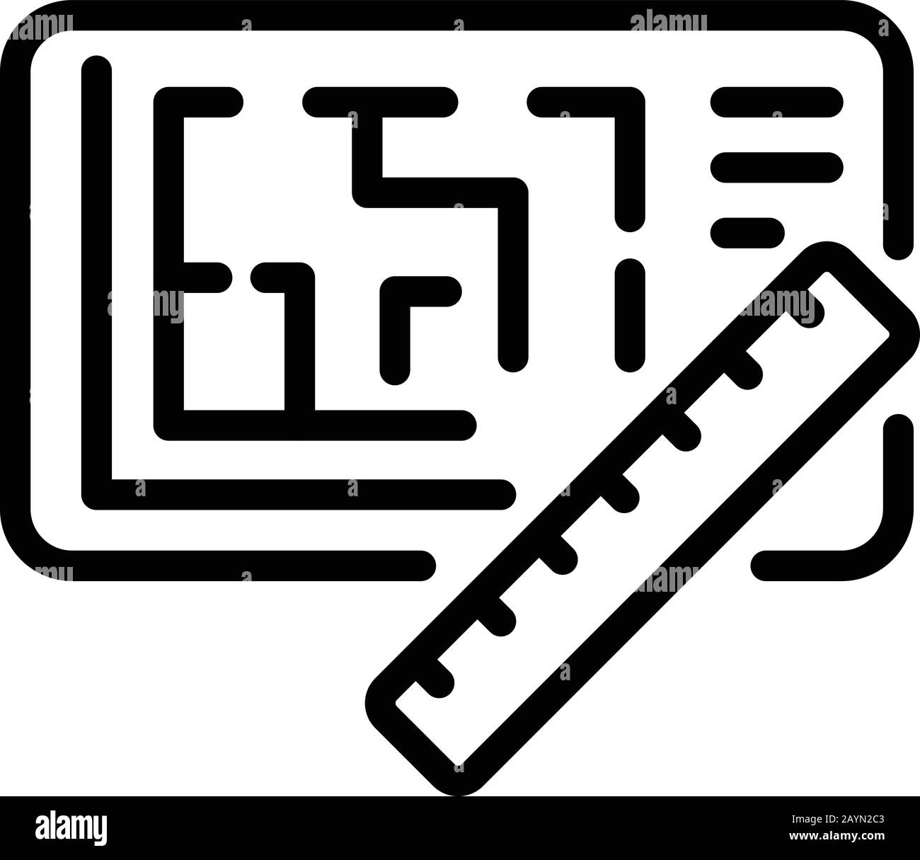 Paper construction plan icon, outline style Stock Vector Image & Art ...