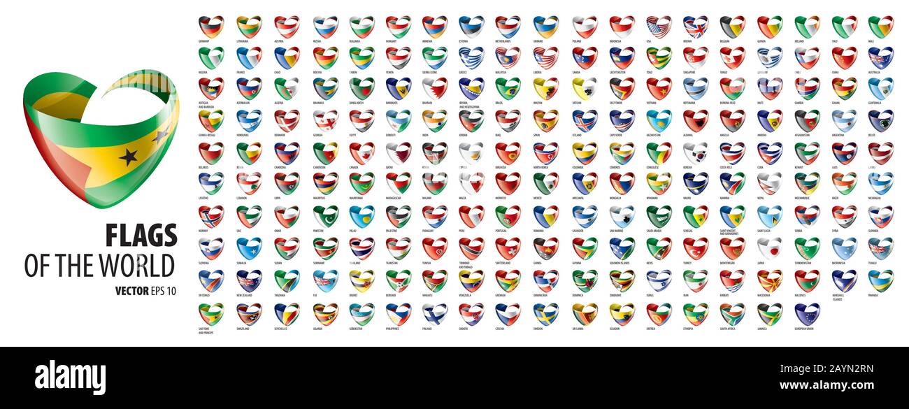 National flags of the countries. Vector illustration on white ...