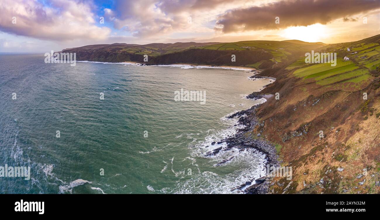 Aerial view of Kinnagoe bay in County Donegal, Ireland Stock Photo - Alamy