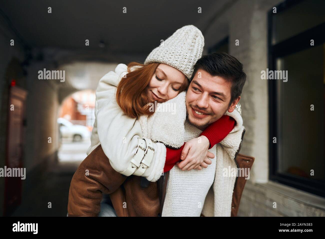 strong warm feeling between two young people, interest concept ...