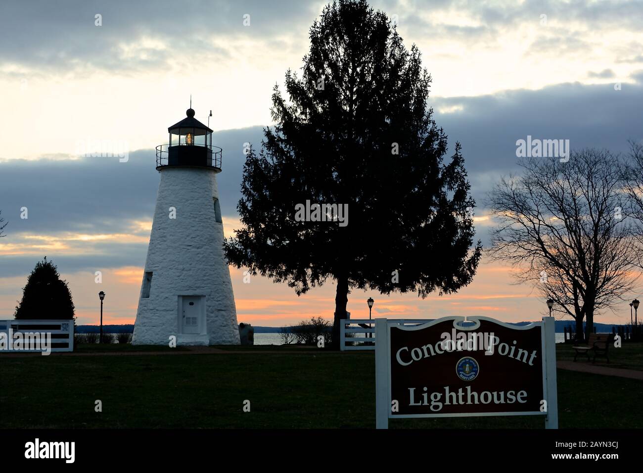 Concord Point Lighthouse at Sunrise Stock Photo - Alamy