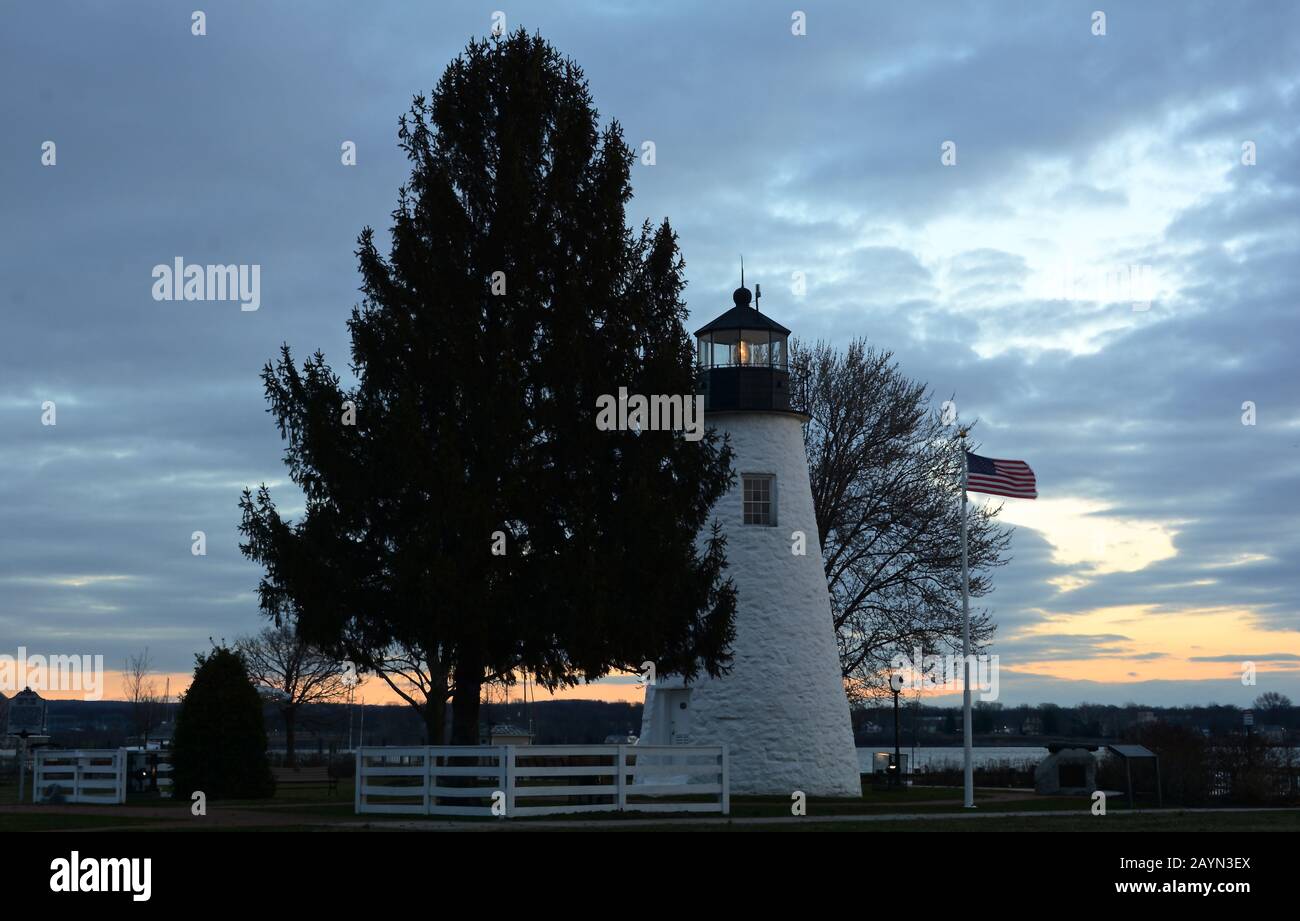 Concord Point Lighthouse at Sunrise Stock Photo - Alamy