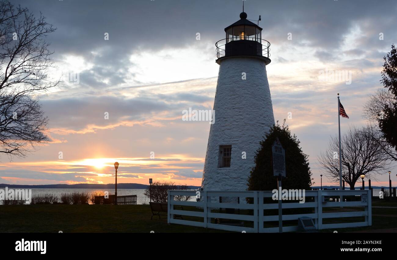 Concord Point Lighthouse at Sunrise Stock Photo - Alamy