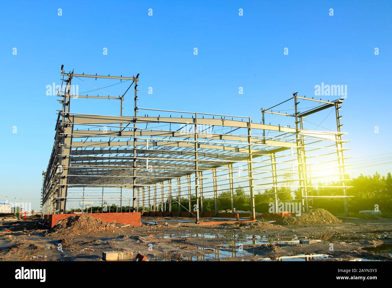The construction of steel structure Stock Photo - Alamy