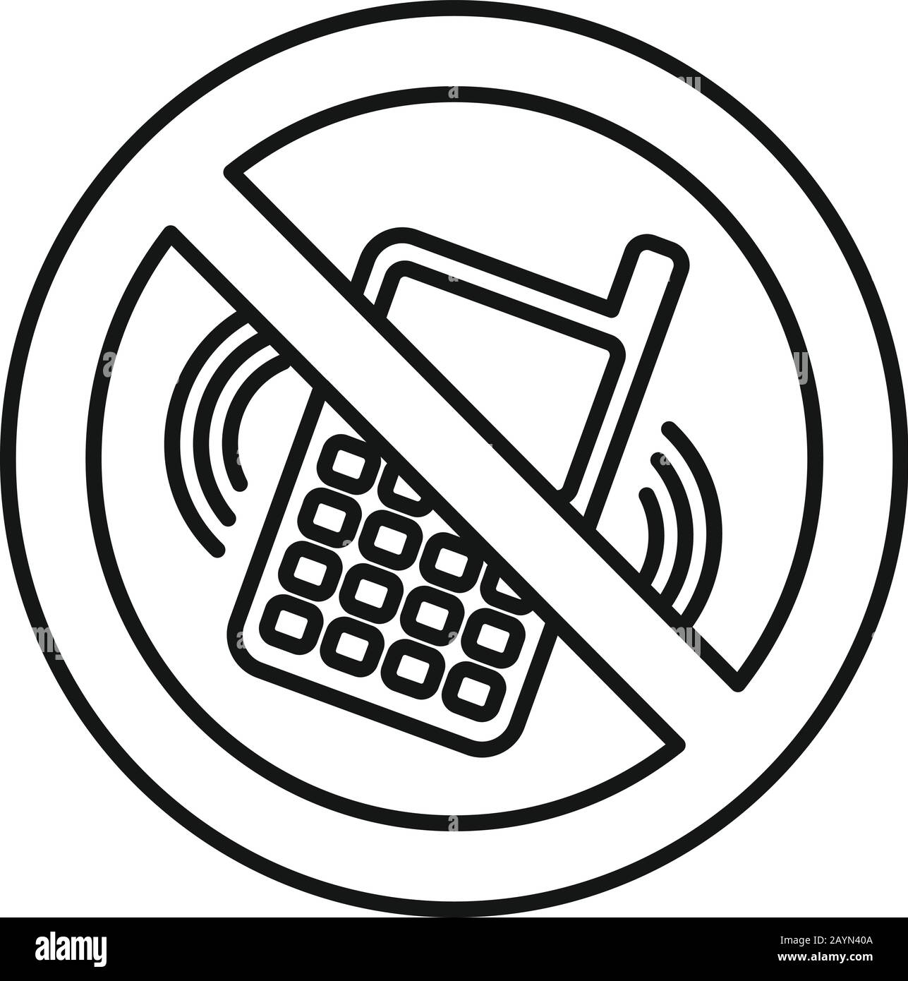 No smartphone ringing icon. Outline no smartphone ringing vector icon ...