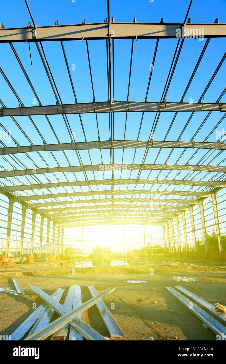 The construction of steel structure Stock Photo - Alamy