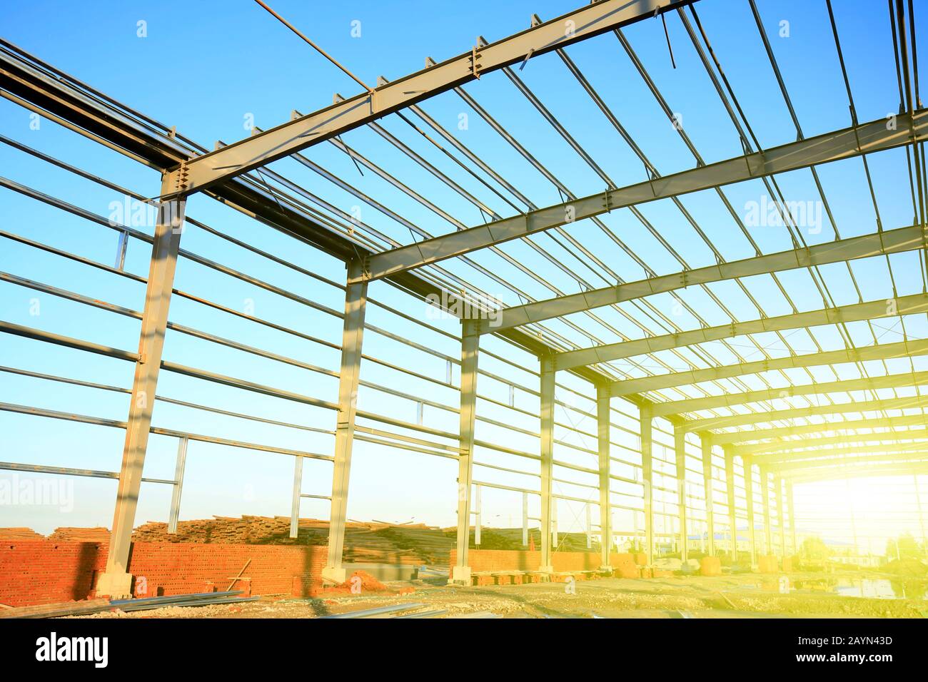 The construction of steel structure Stock Photo - Alamy