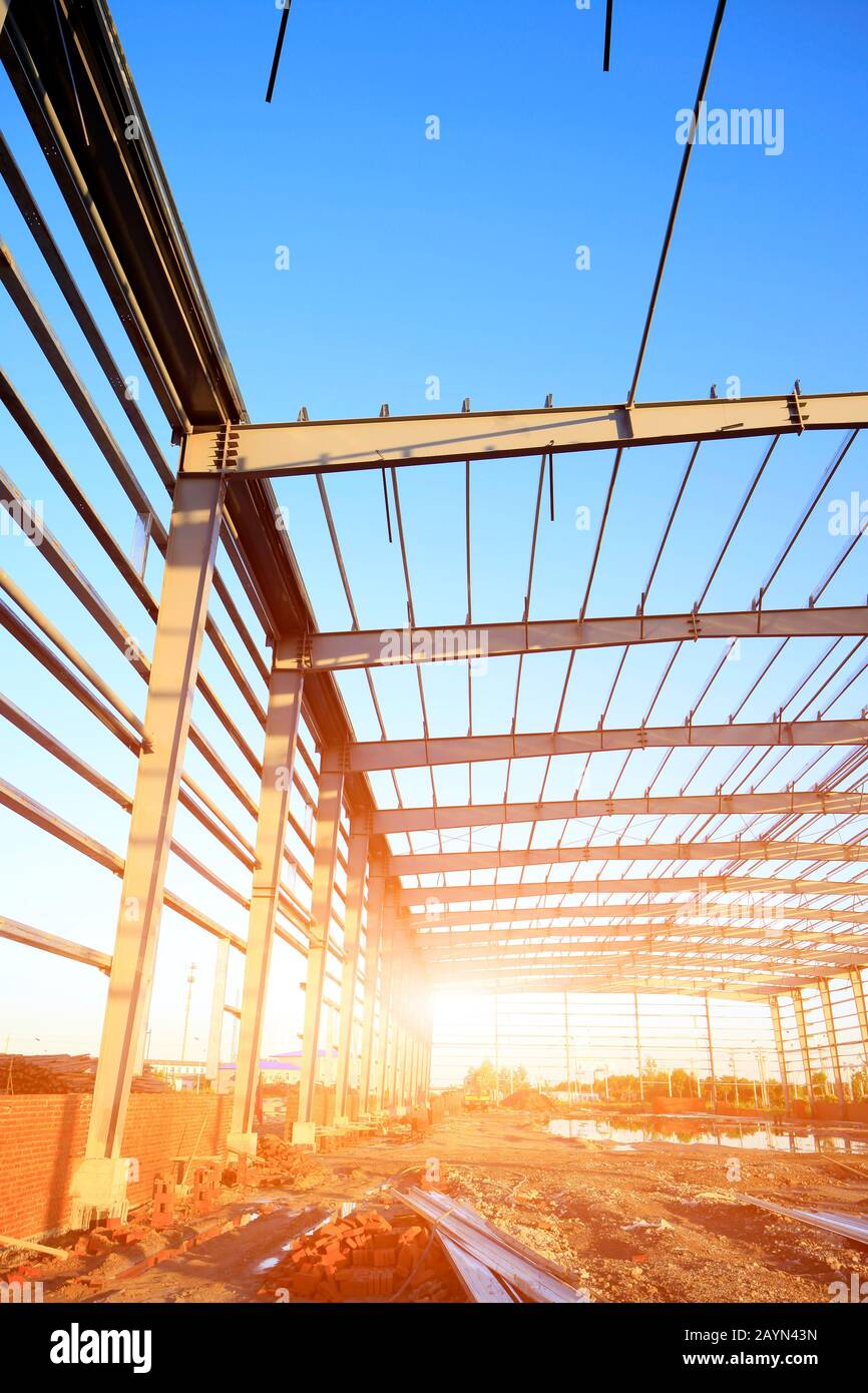 The construction of steel structure Stock Photo - Alamy