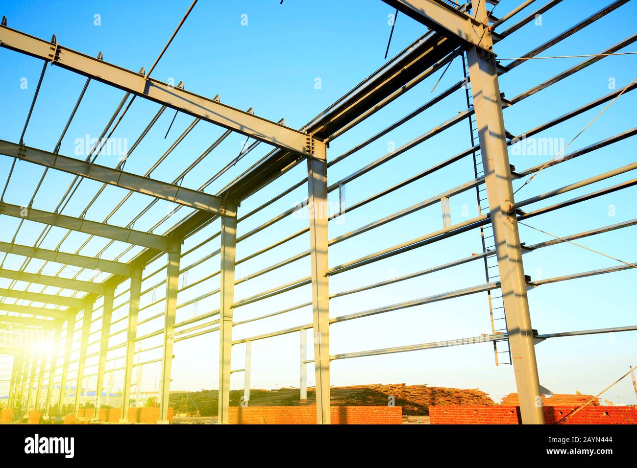 The construction of steel structure Stock Photo - Alamy