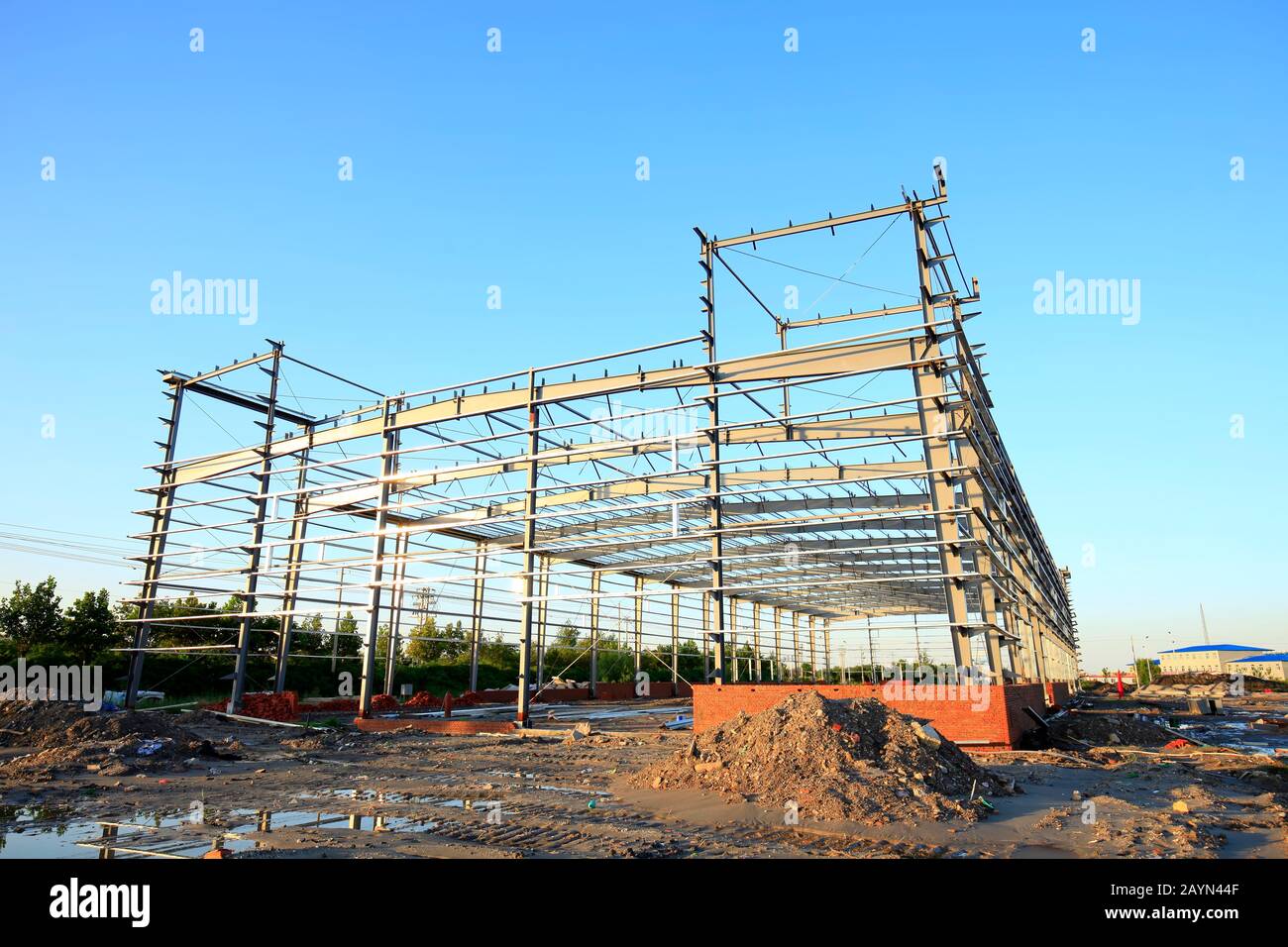 The construction of steel structure Stock Photo - Alamy