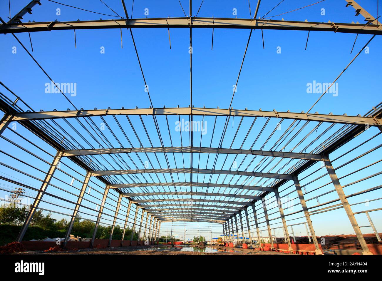 The construction of steel structure Stock Photo - Alamy
