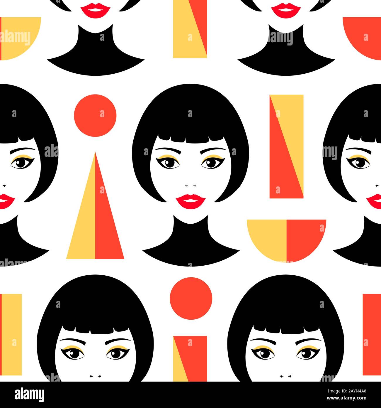 woman faces and geometric figures Stock Vector Image & Art - Alamy