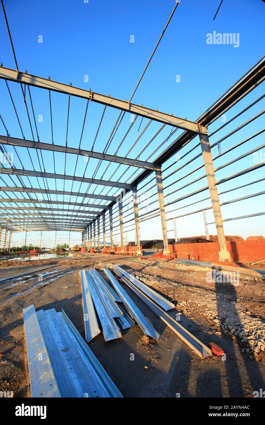 The construction of steel structure Stock Photo - Alamy