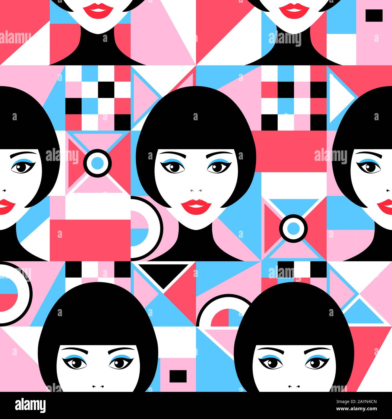 woman faces and geometric figures Stock Vector Image & Art - Alamy