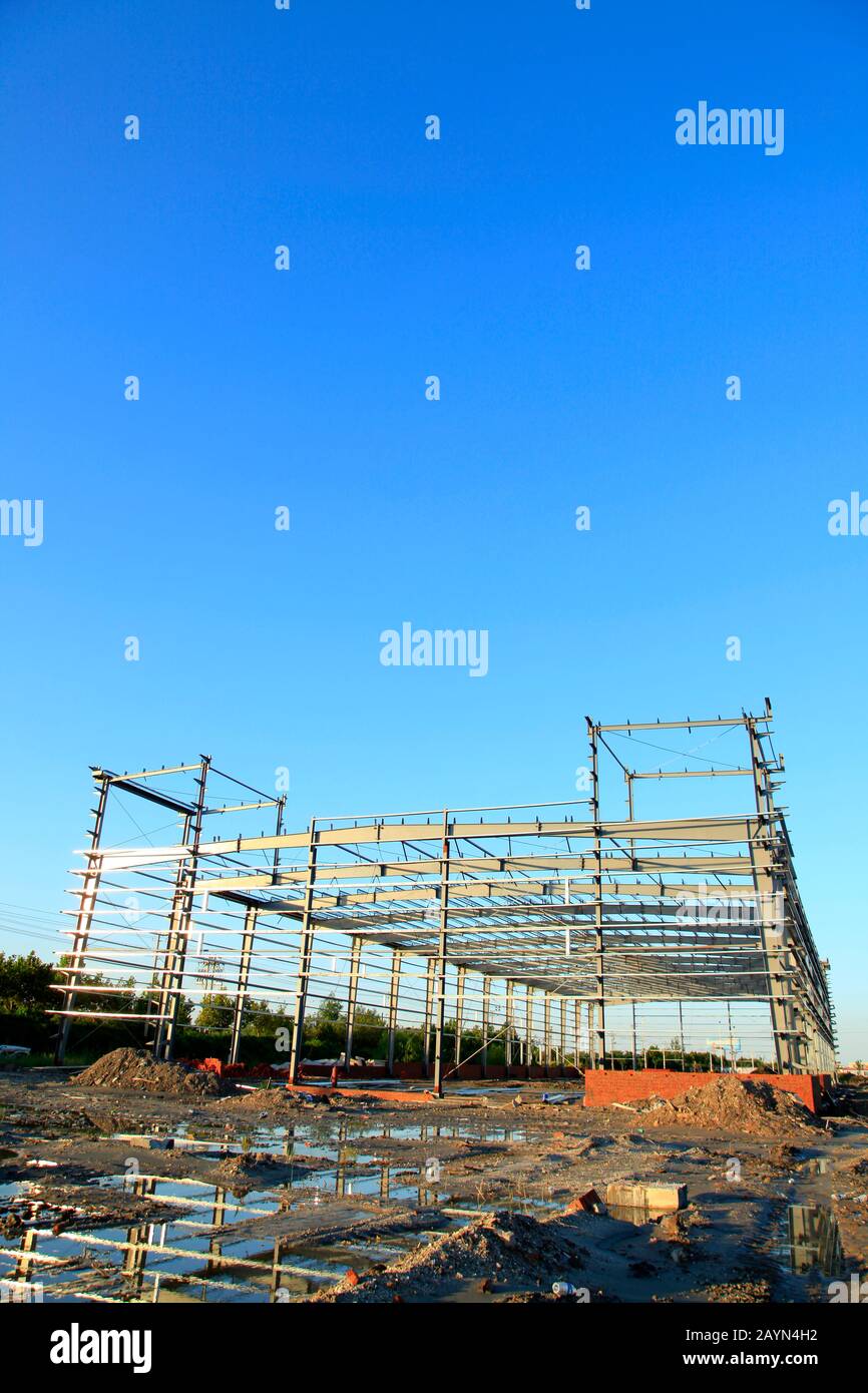The construction of steel structure Stock Photo - Alamy