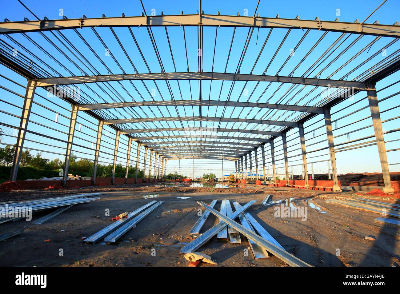 The construction of steel structure Stock Photo - Alamy