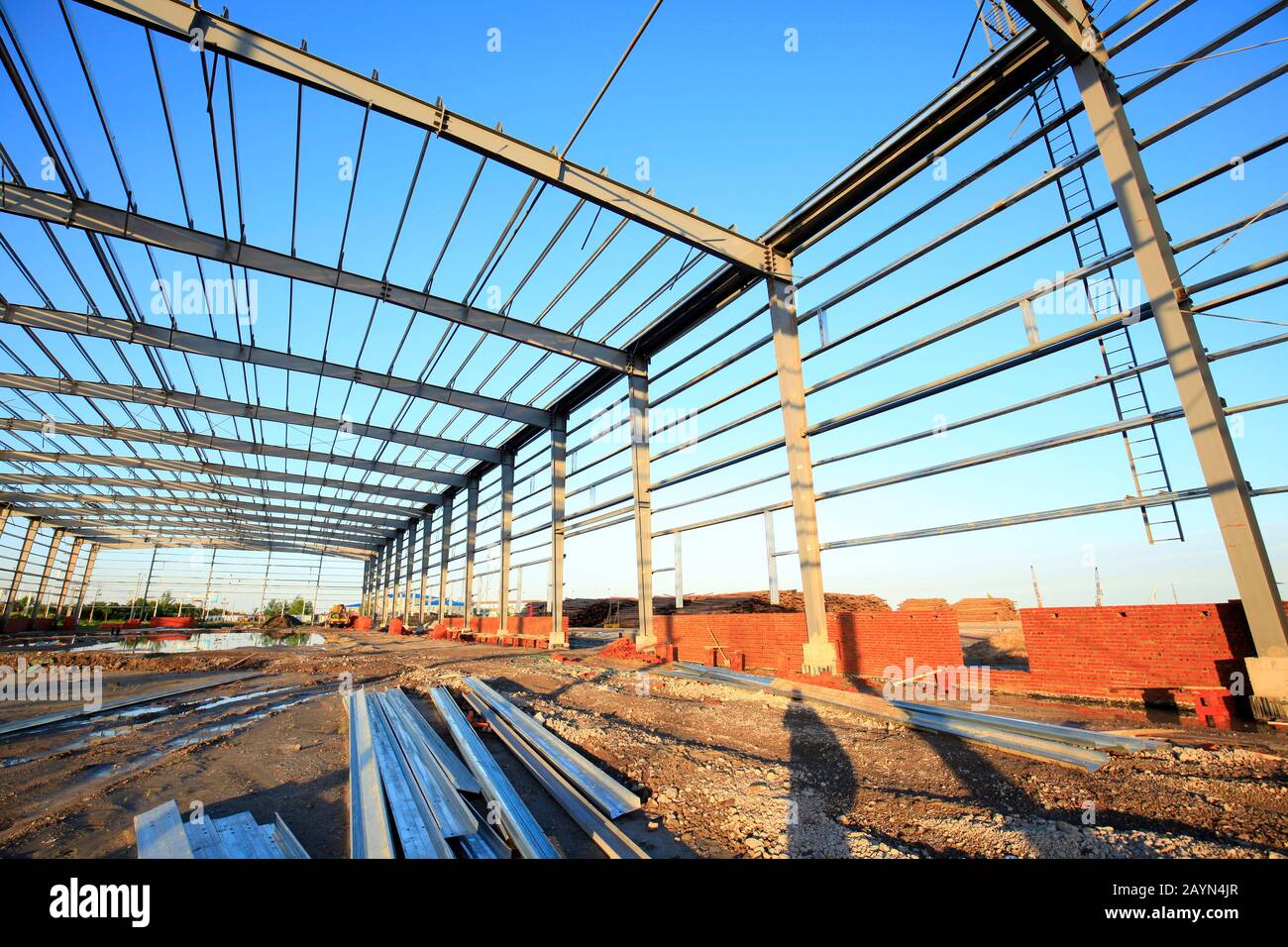 The construction of steel structure Stock Photo - Alamy