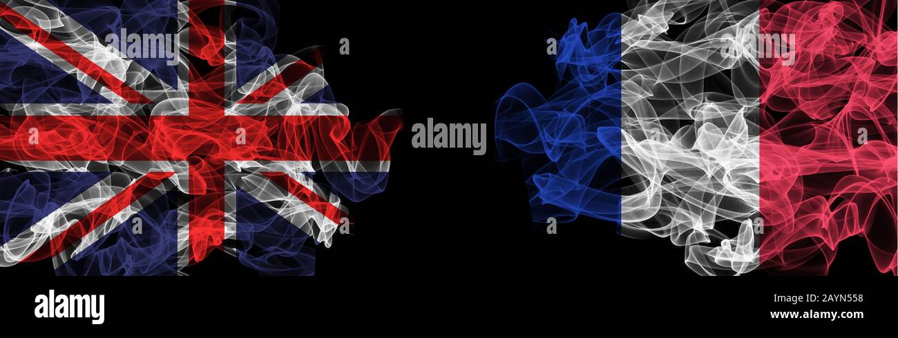Flags of Union Jack and France on Black background, Union Jack vs ...