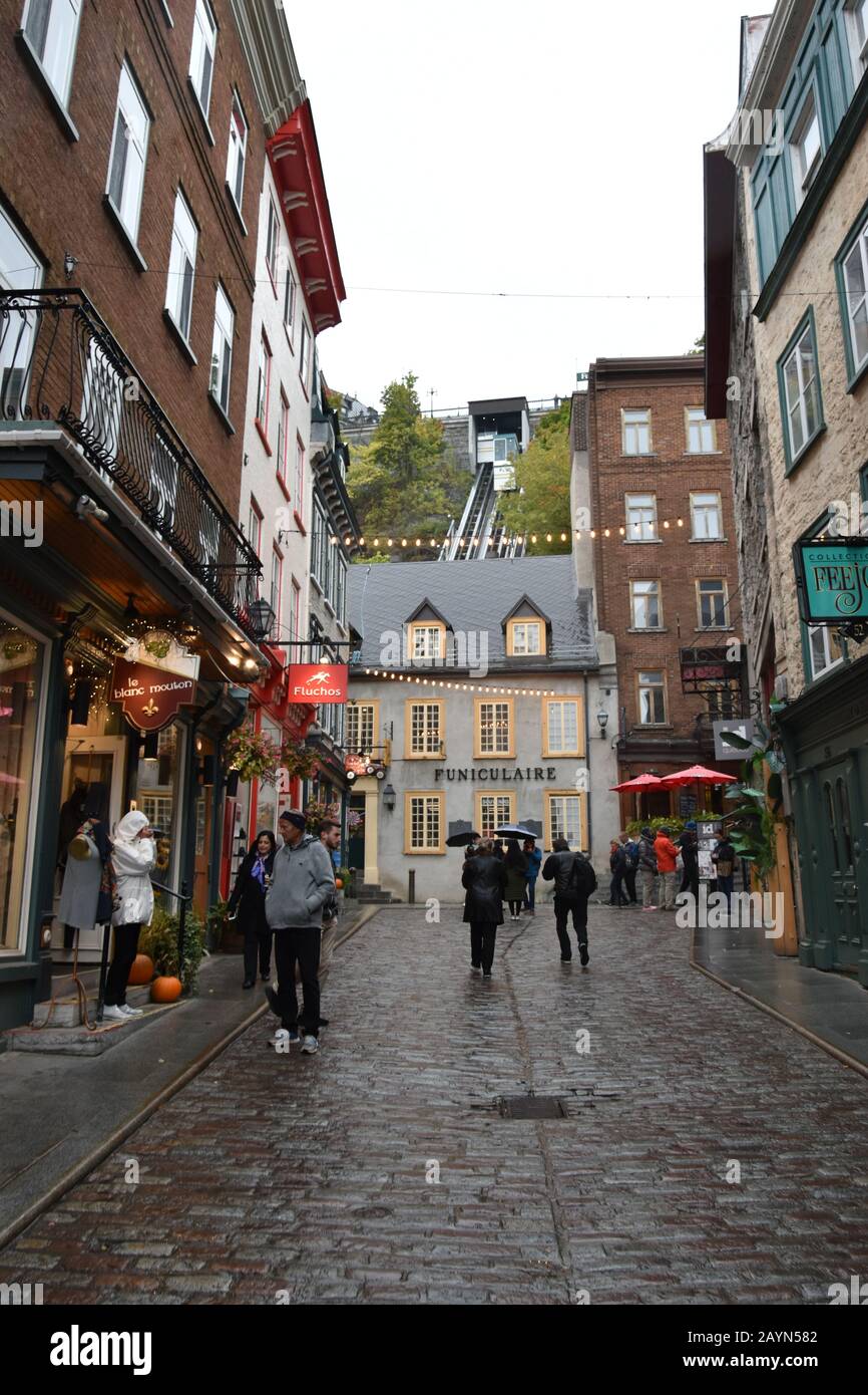 Quartier Petit Champlain, Quebec City, Quebec, Canada Stock Photo - Alamy