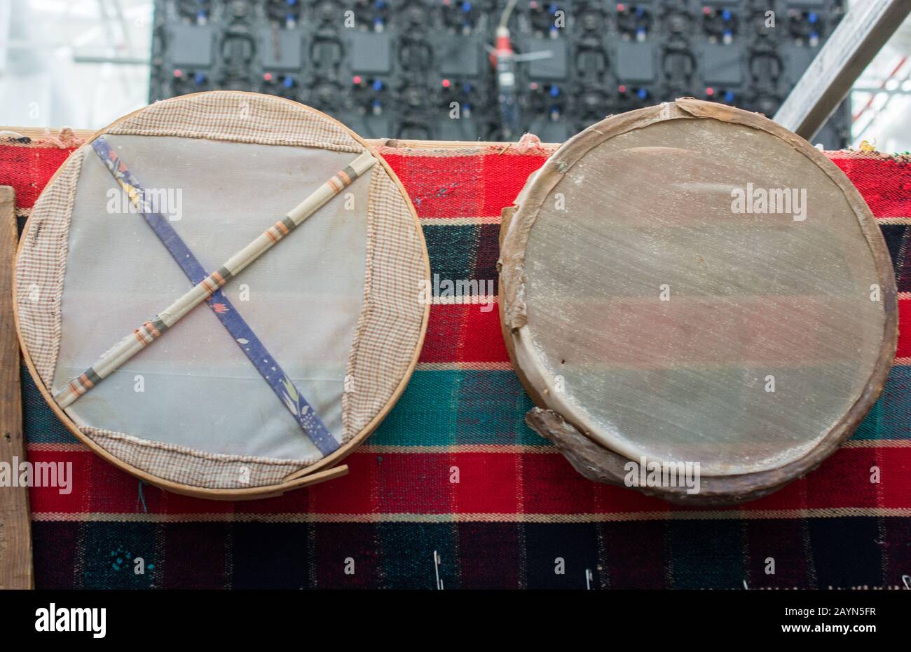 Traditional type sieves made of wood Stock Photo - Alamy