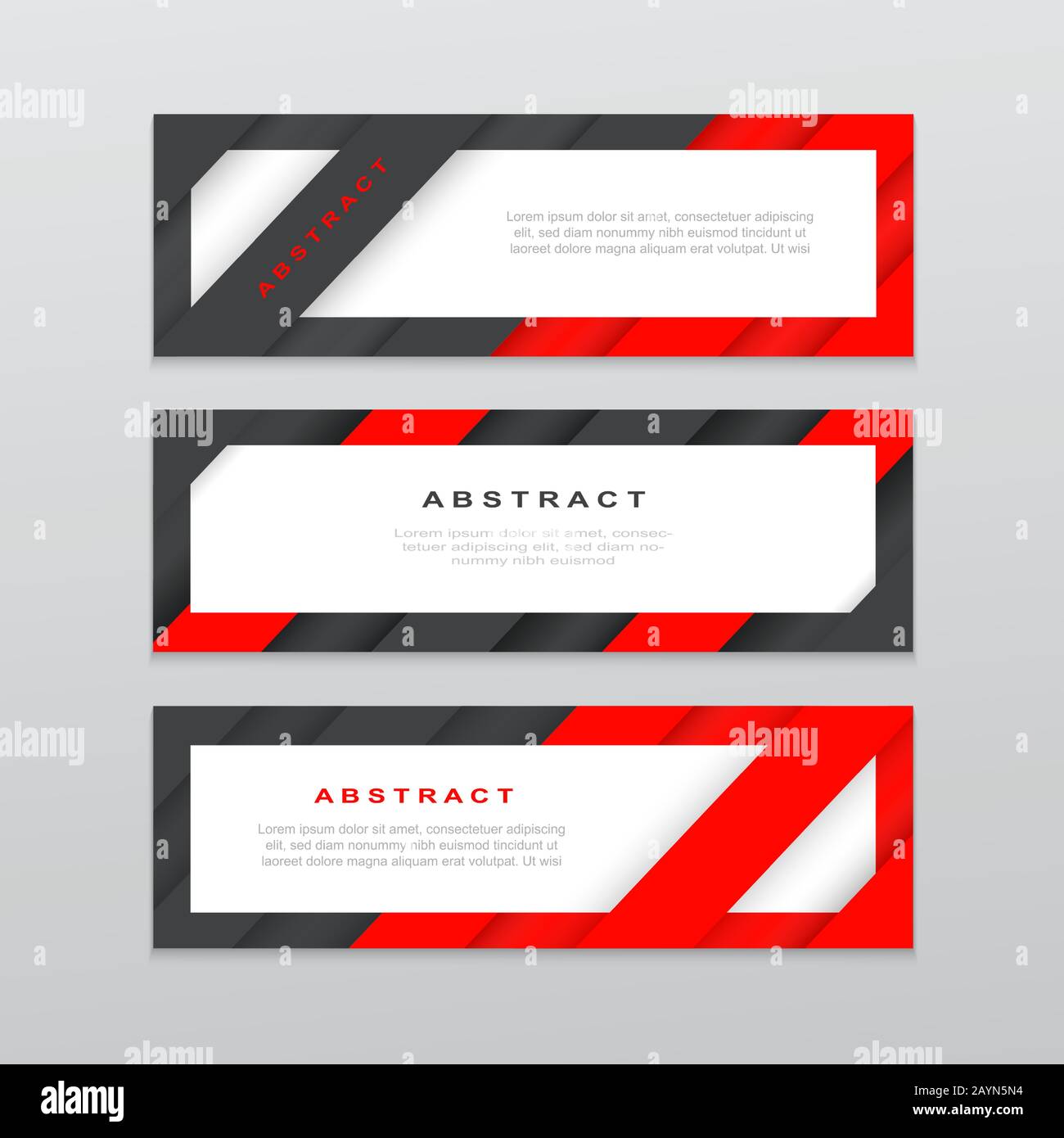 Horizontal abstract banners. Vector web banners, modern dynamic designs ...