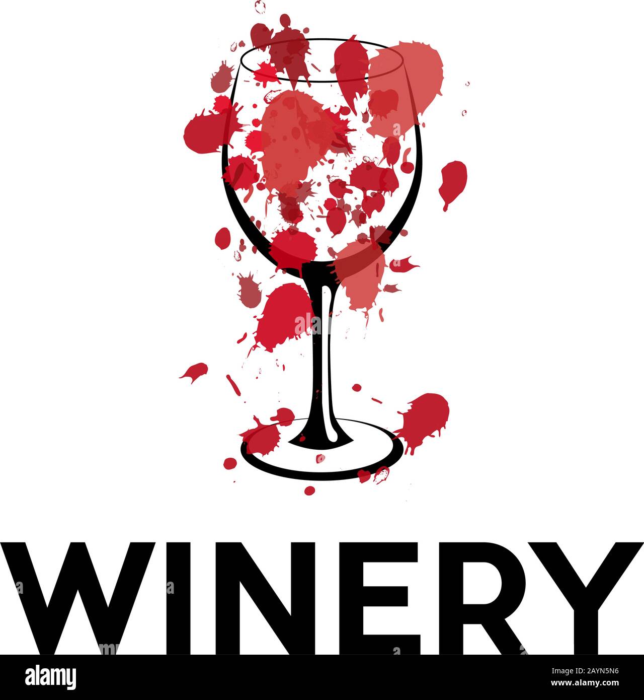 Vector abstract glass of wine, winery concept Stock Vector Image & Art ...