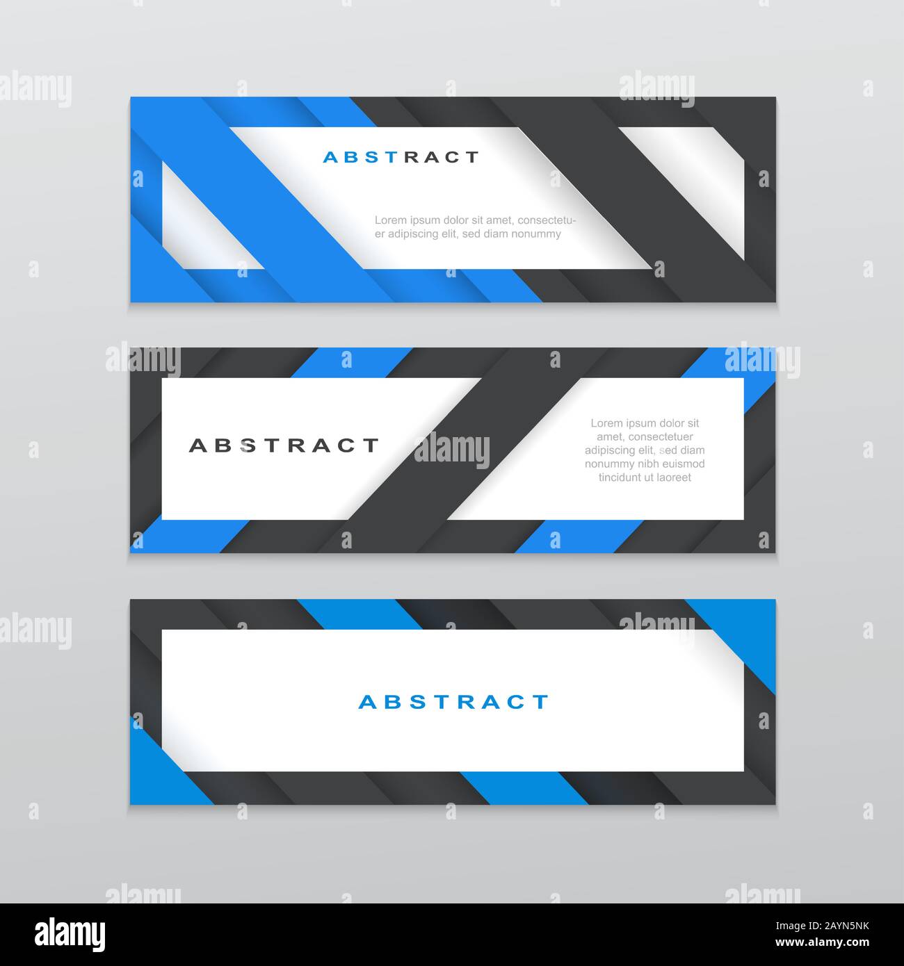 Horizontal abstract banners. Vector web banners, modern dynamic designs ...