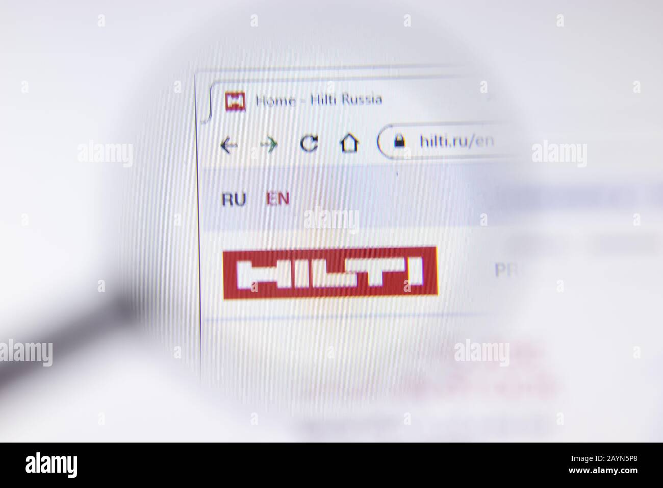 Saint-Petersburg, Russia - 18 February 2020: Hilti company website page ...