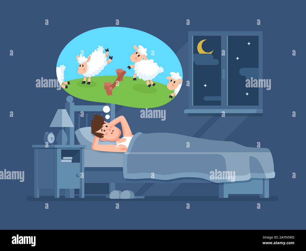 Sleepless Stock Vector Images - Alamy