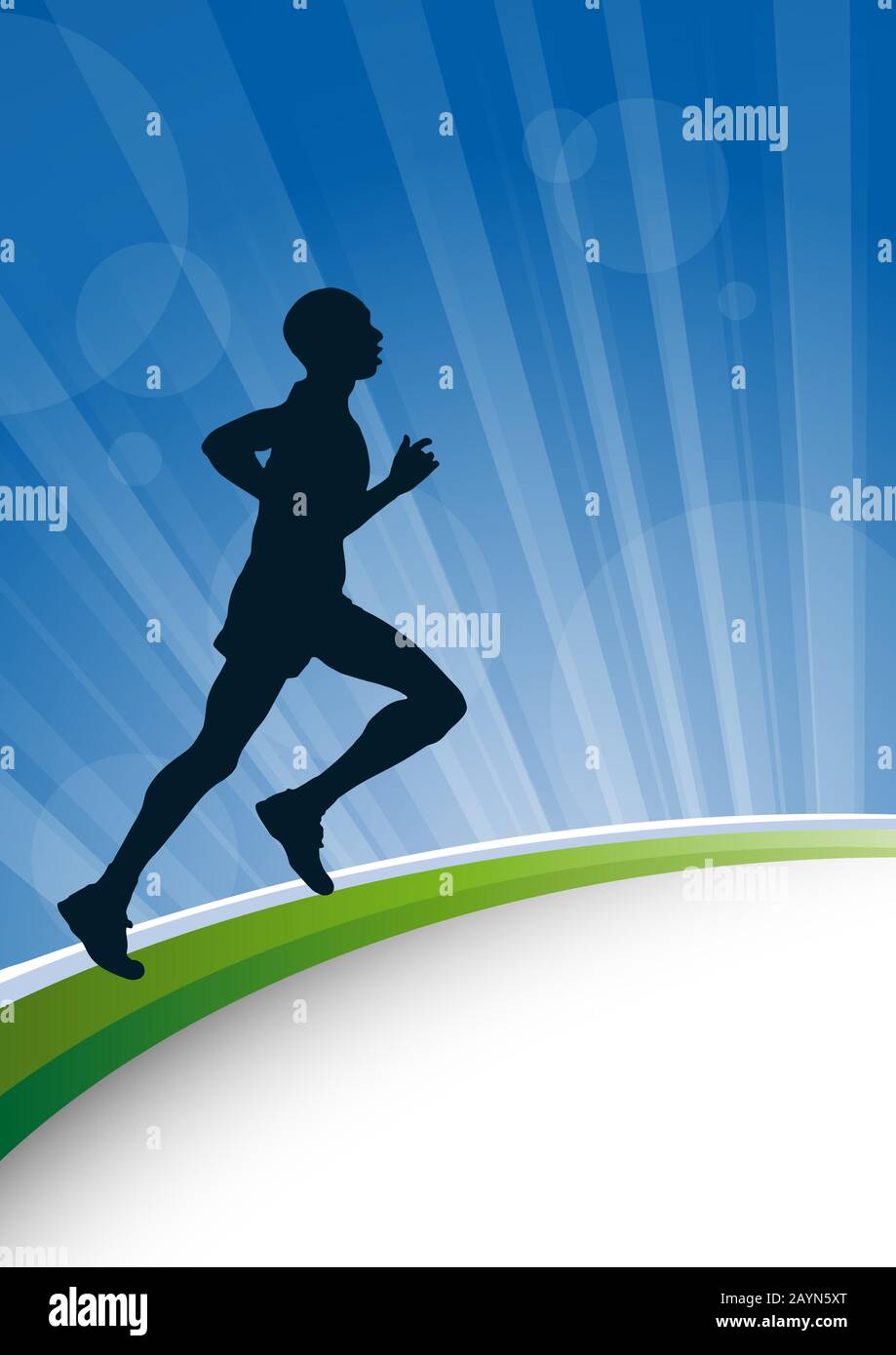 runner in the countryside, Vector poster background Stock Vector Image ...