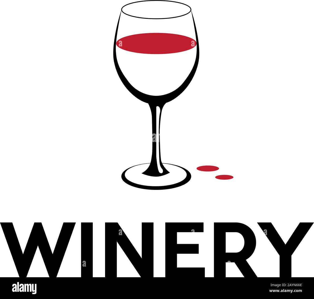 Vector abstract glass of wine, winery concept Stock Vector Image & Art ...