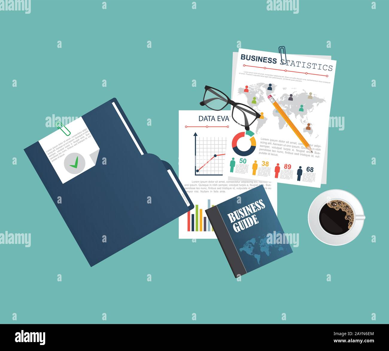 Flat design of auditing, analysis, data, accounting, planning ...