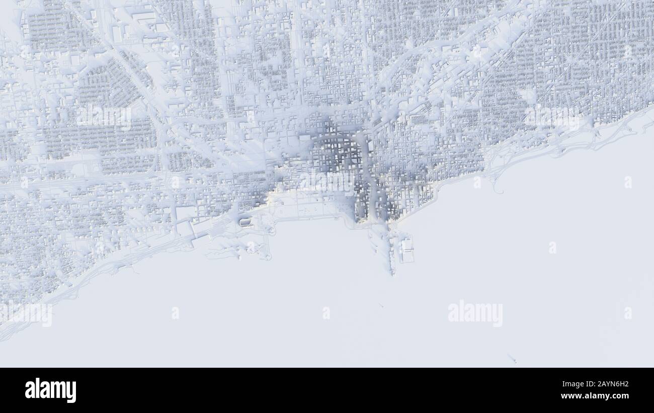 3d chicago city, satellite view. suitable for city, realty, technology ...