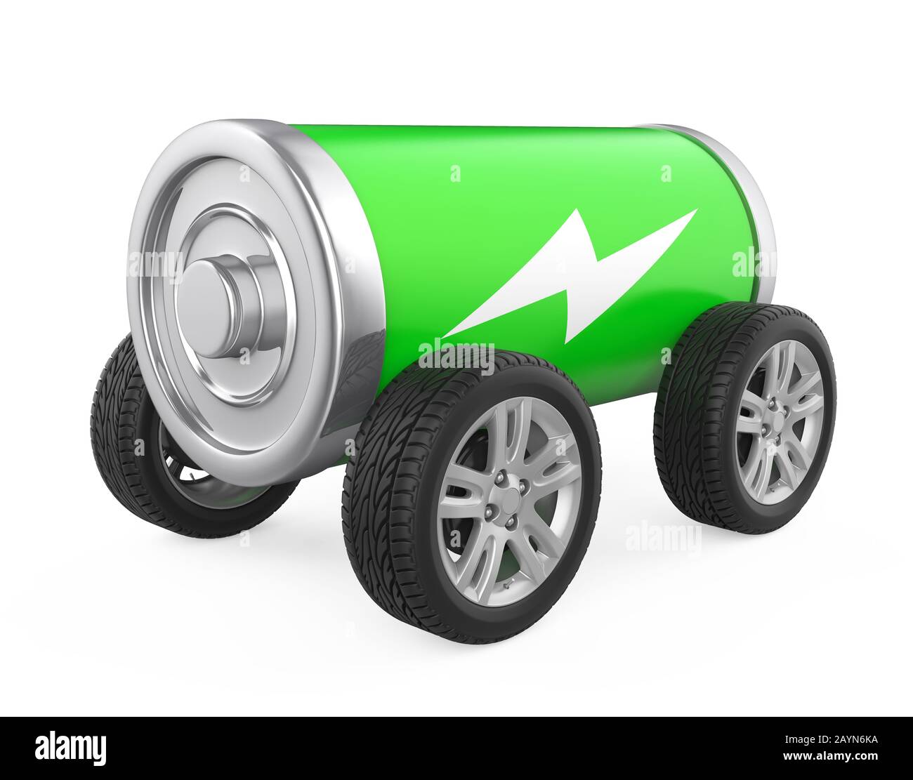 Battery with Wheels Isolated Stock Photo - Alamy