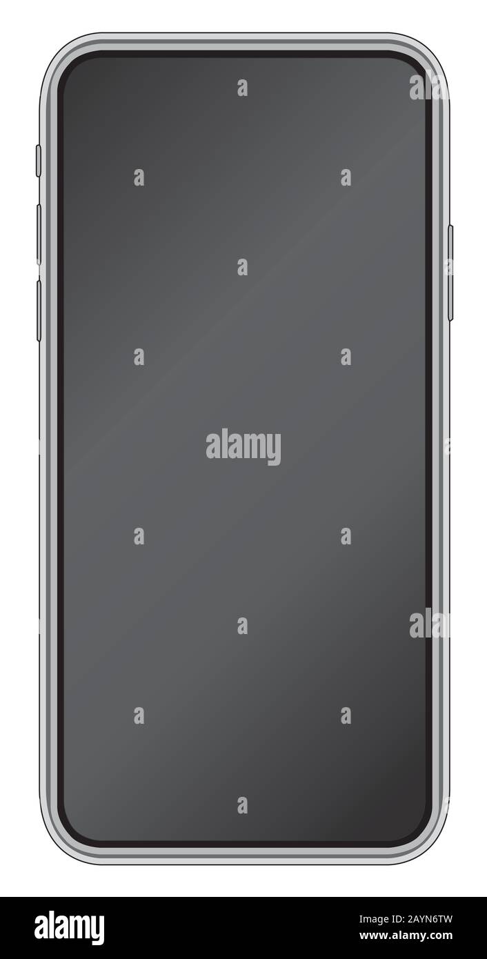 Common smartphone mock illustration (realistic / Power off Stock Vector ...