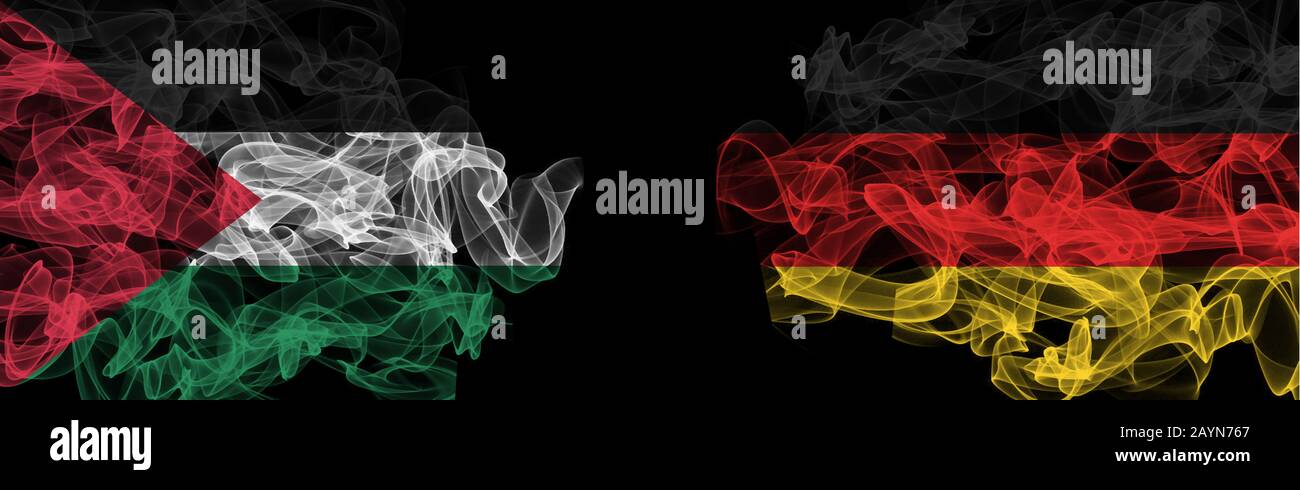 Flags of Palestine and Germany on Black background, Palestine vs ...