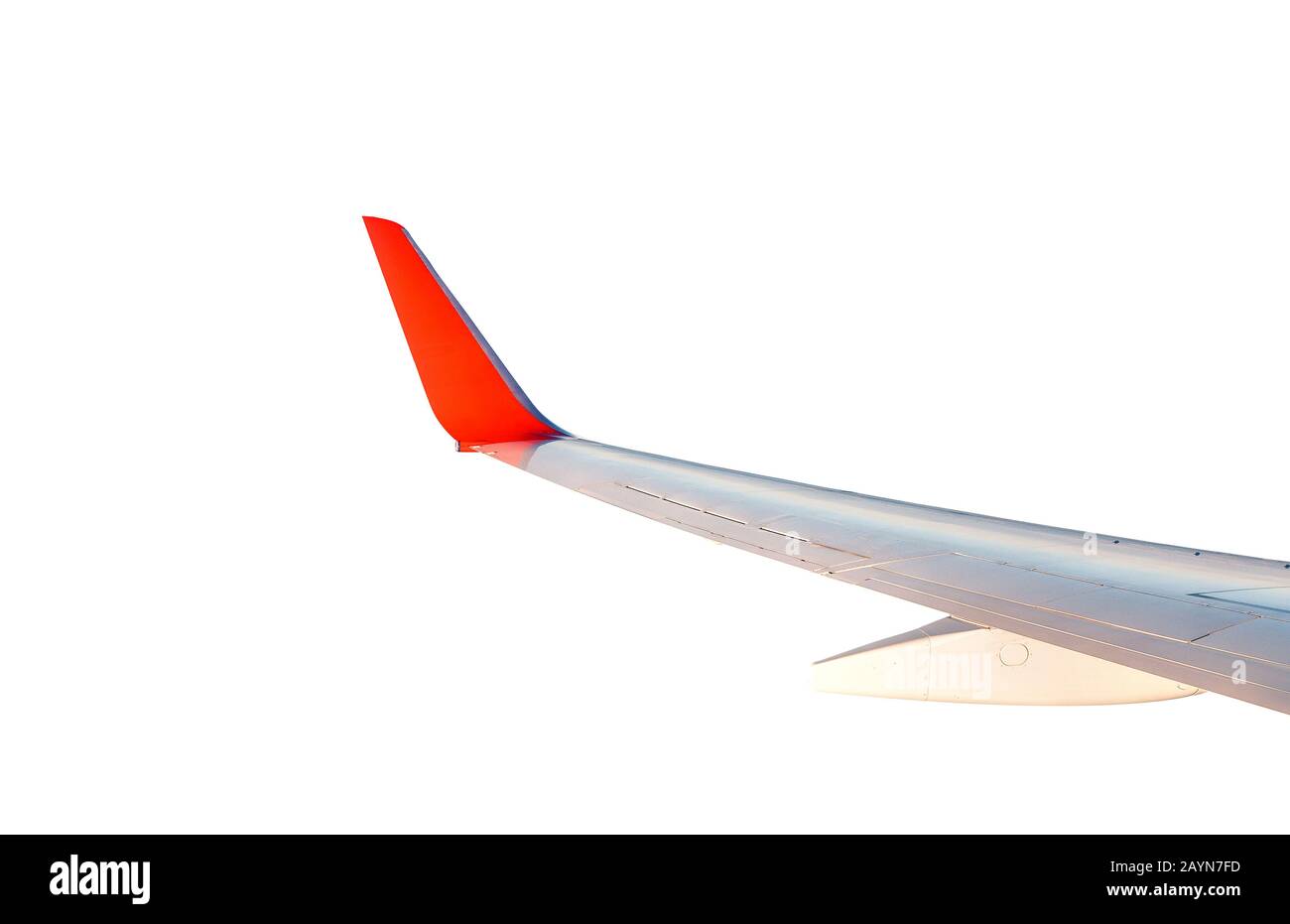 Airplane wing isolated on white background Stock Photo - Alamy