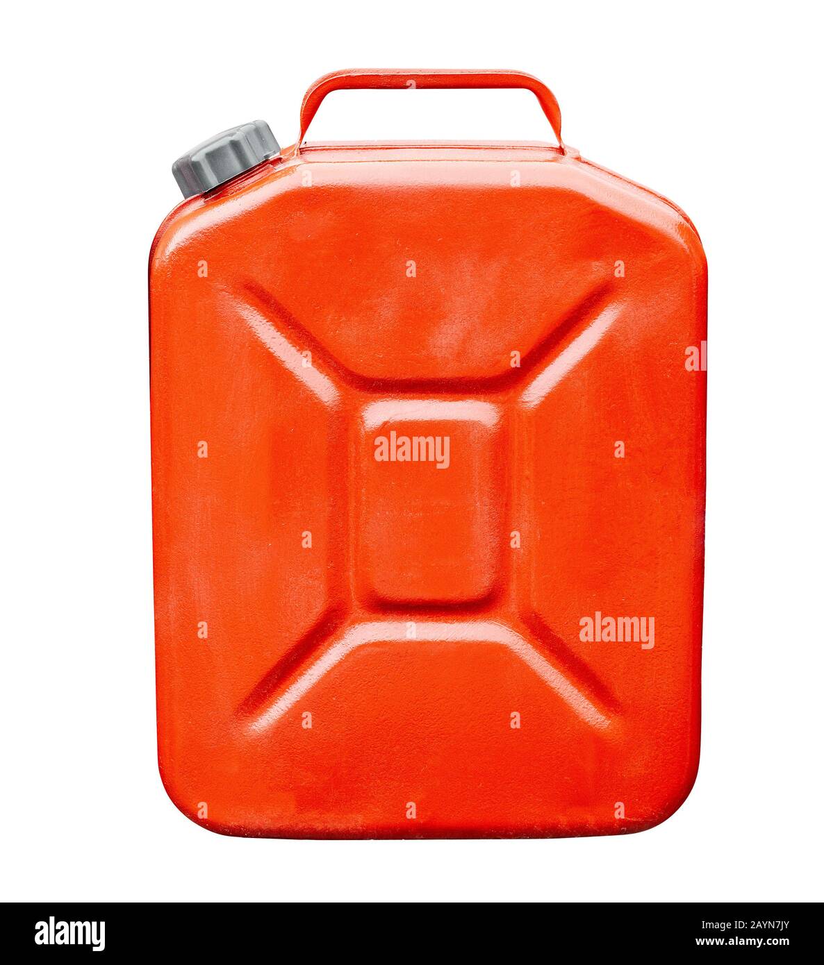 Red fuel gasoline canister isolated with clipping path Stock Photo - Alamy
