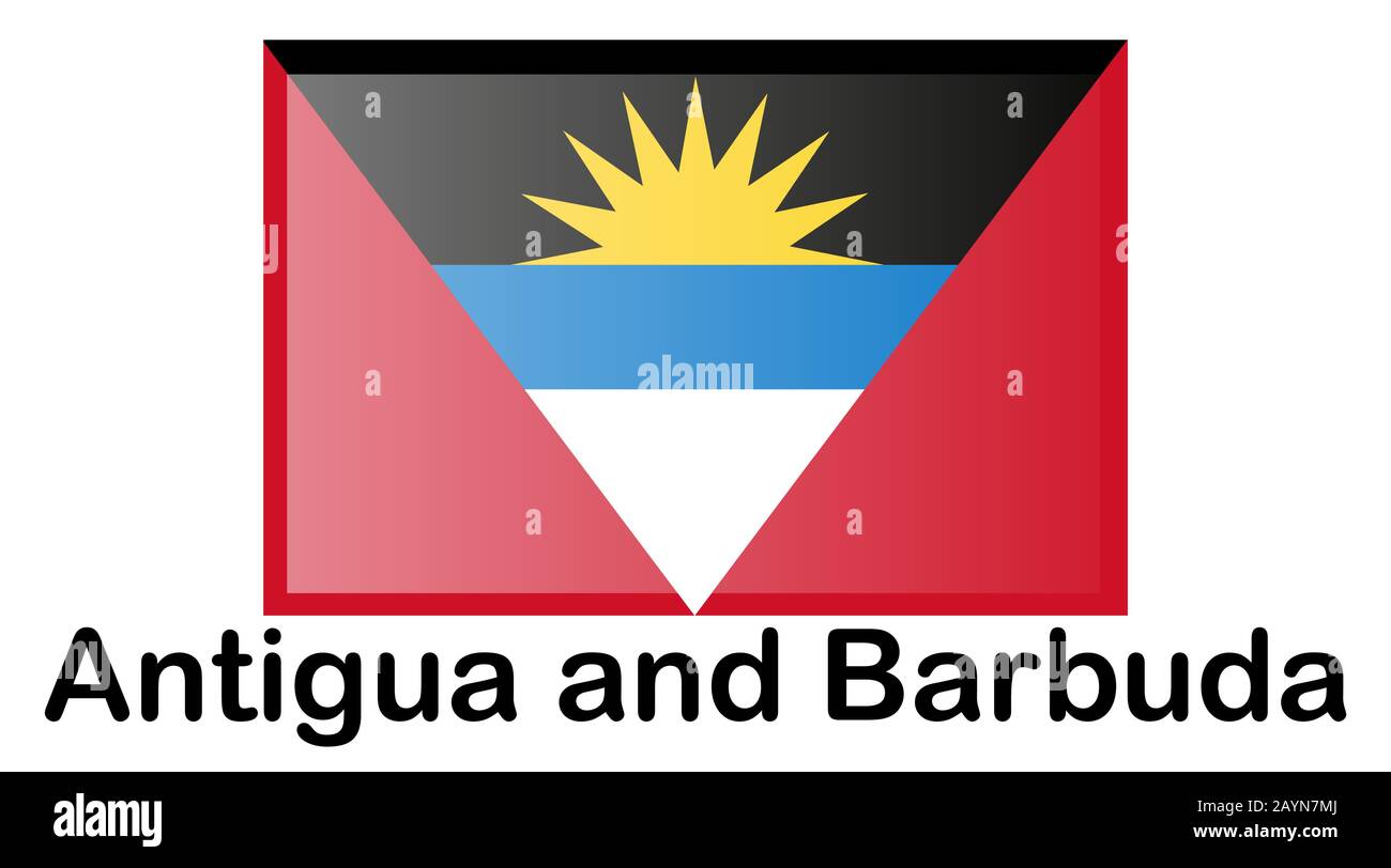Antigua and Barbuda flag. official colors and proportion correctly ...