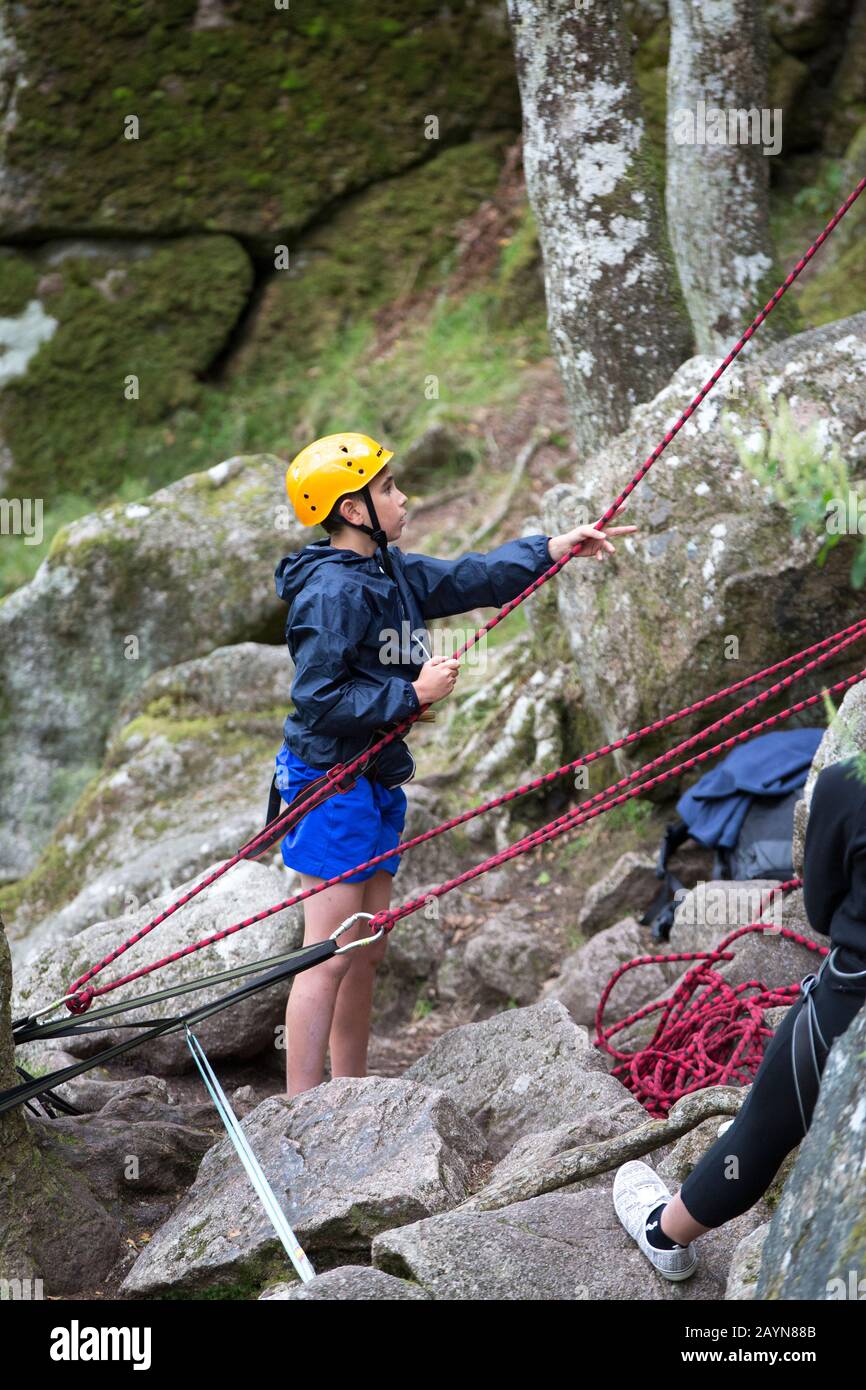 Teenagers on outdoor pursuit course Stock Photo - Alamy