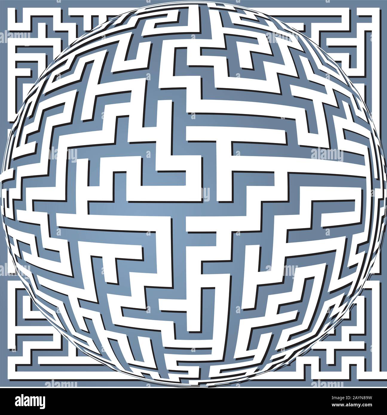 Maze object new beginning, circle, end Stock Vector Image & Art - Alamy