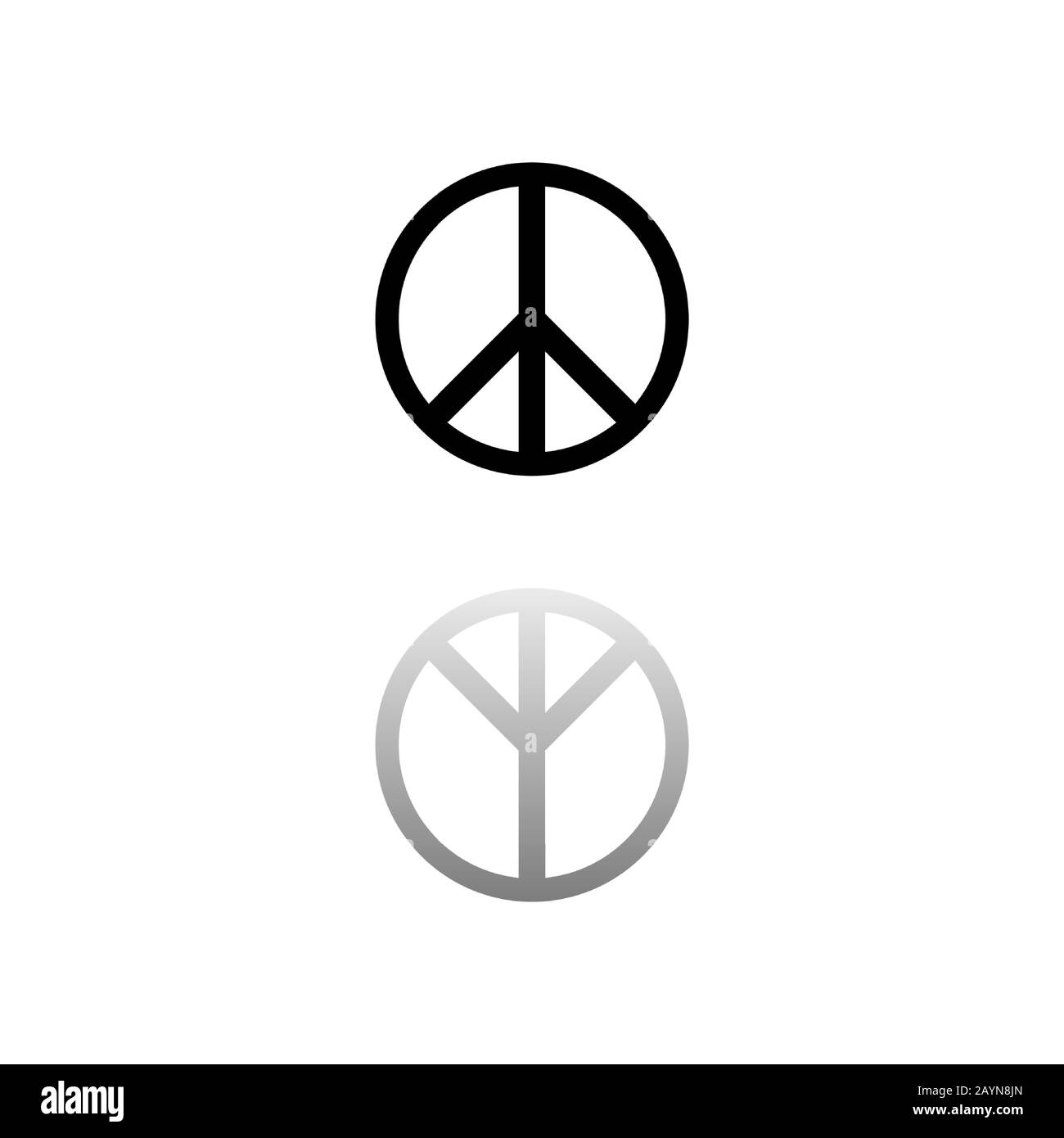 Hippie Peace. Black symbol on white background. Simple illustration ...
