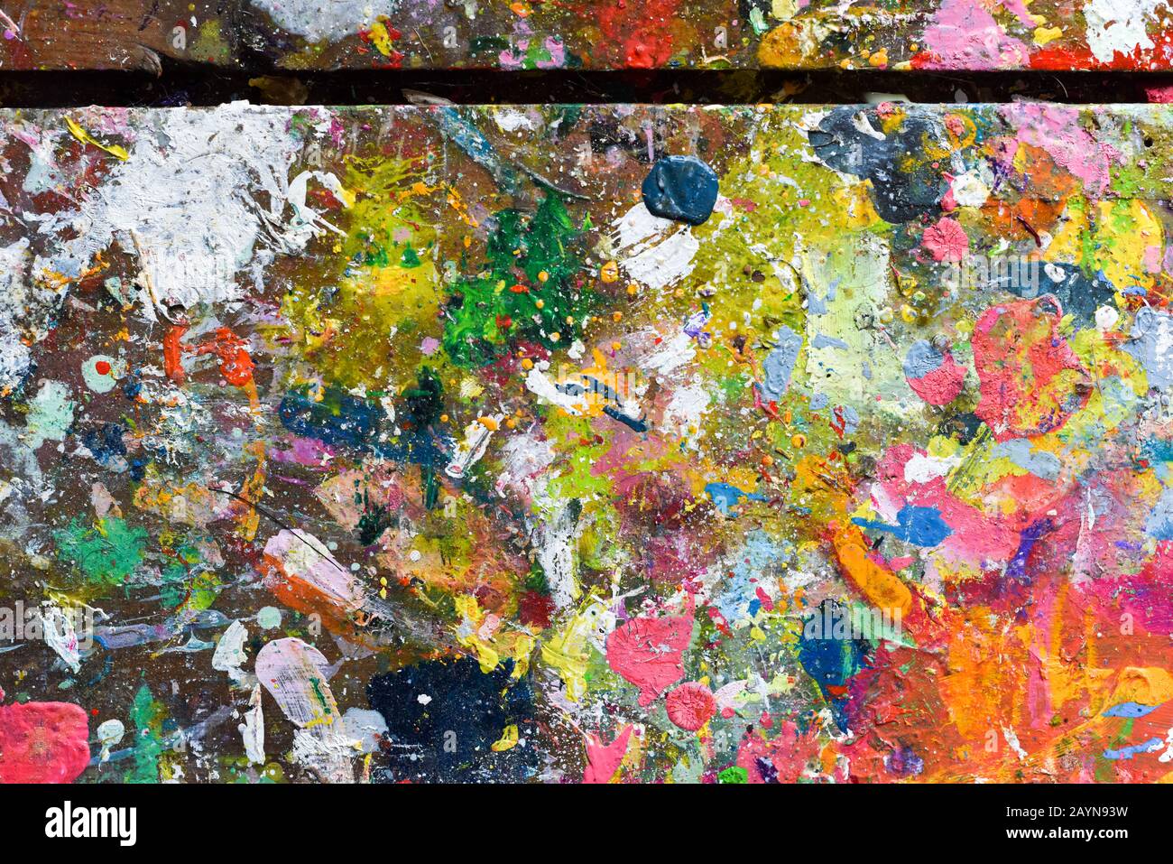 Art paint background of bright multi coloured and textured painted ...
