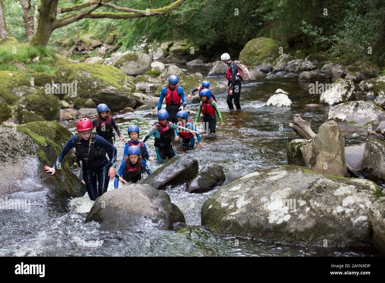 Teenagers on outdoor pursuit course Stock Photo - Alamy